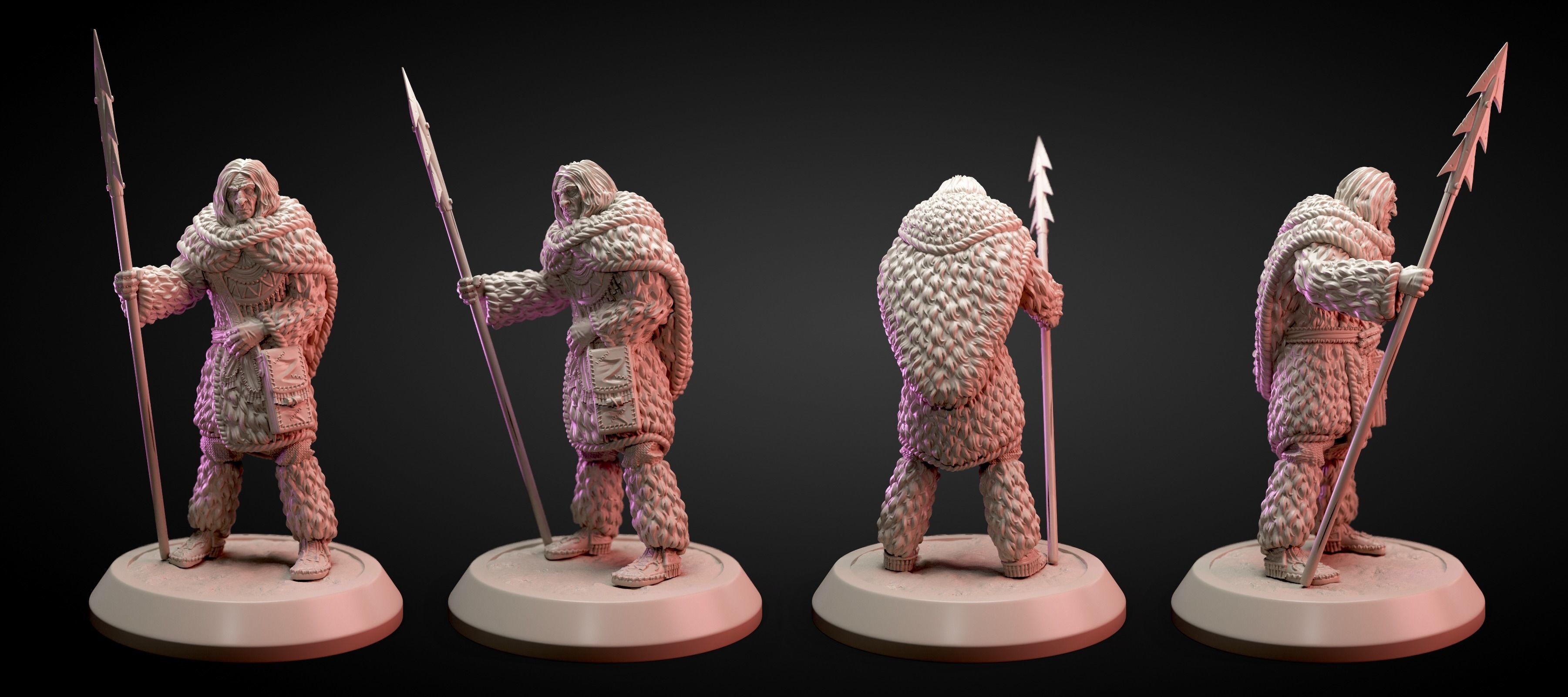 Old hunter with spear 3D model 3D printable | CGTrader
