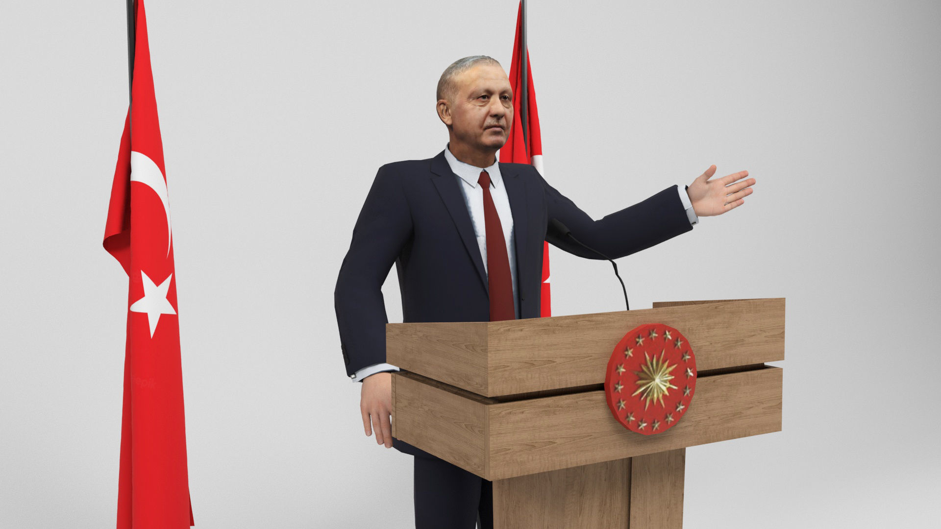 3D model Recep Tayyip Erdogan VR / AR / low-poly rigged | CGTrader