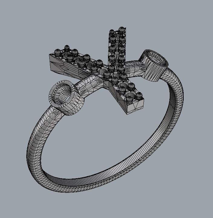 Diamond Letter Ring - Y 3D model 3D printable | CGTrader