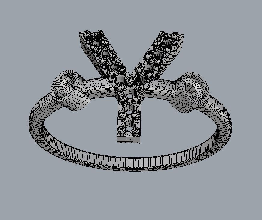 Diamond Letter Ring - Y 3D model 3D printable | CGTrader