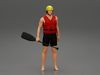 Man in rafting outfit standing and holdinga paddle pose 2 3D model 3D ...