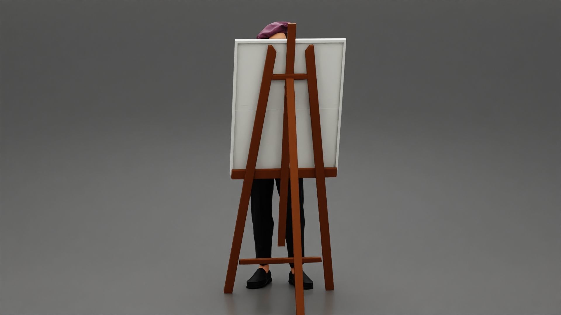Artist painter drawing on canvas 3D model 3D printable | CGTrader