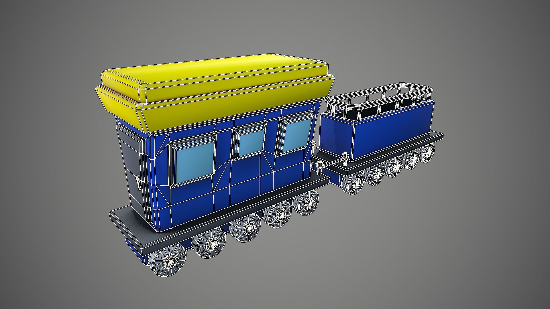 3D model TRAIN WAGONS CARS CARTOON STYLIZED VR / AR / low-poly | CGTrader