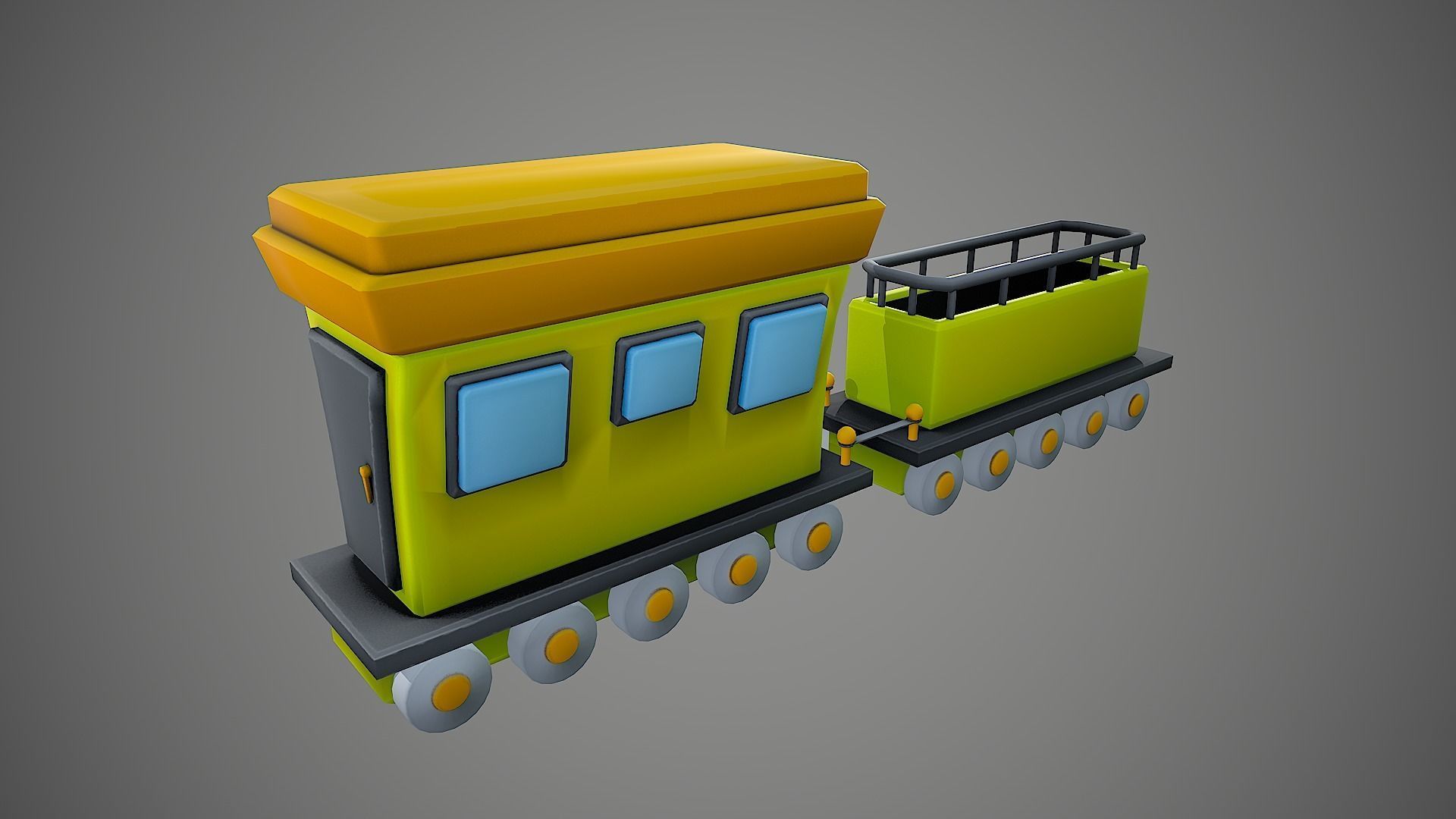 3D model TRAIN WAGONS CARS CARTOON STYLIZED VR / AR / low-poly | CGTrader