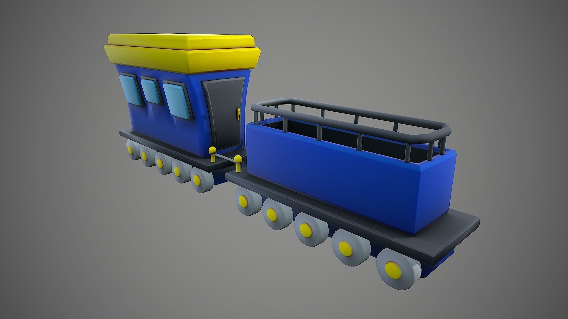 3D model TRAIN WAGONS CARS CARTOON STYLIZED VR / AR / low-poly | CGTrader