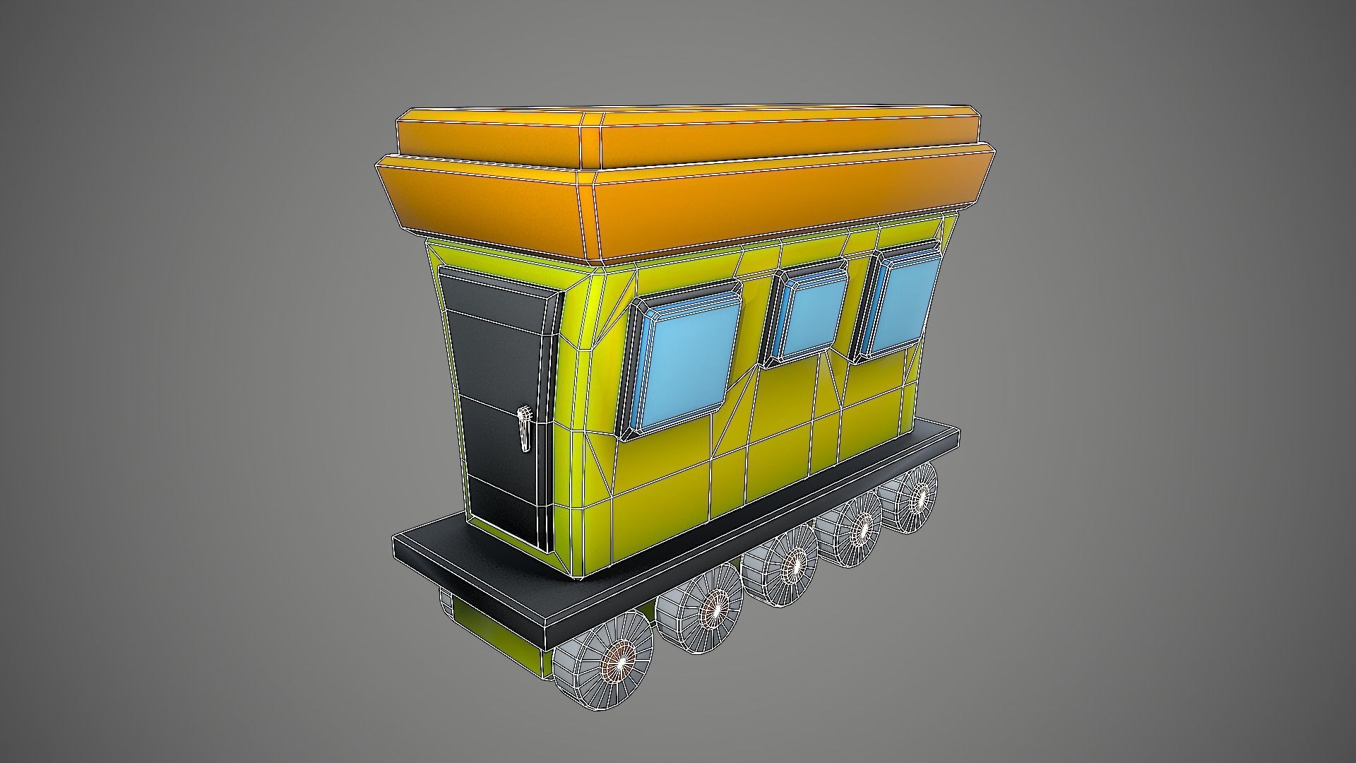 3D model TRAIN WAGONS CARS CARTOON STYLIZED VR / AR / low-poly | CGTrader