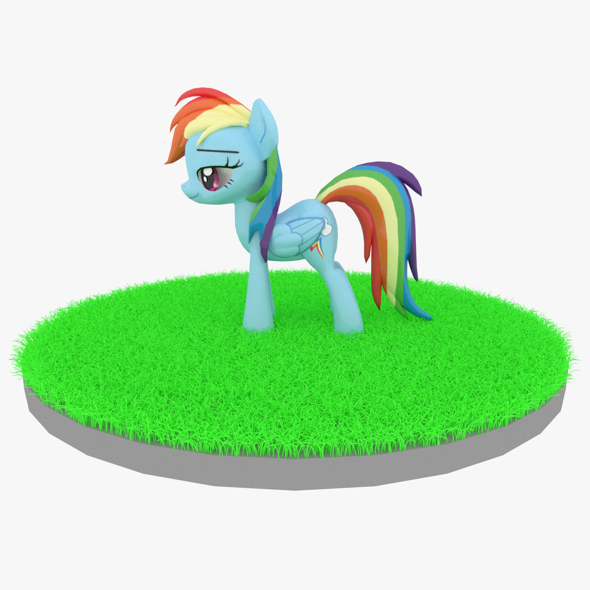 3D model Cartoon Rainbow Pony Rigged VR / AR / low-poly | CGTrader