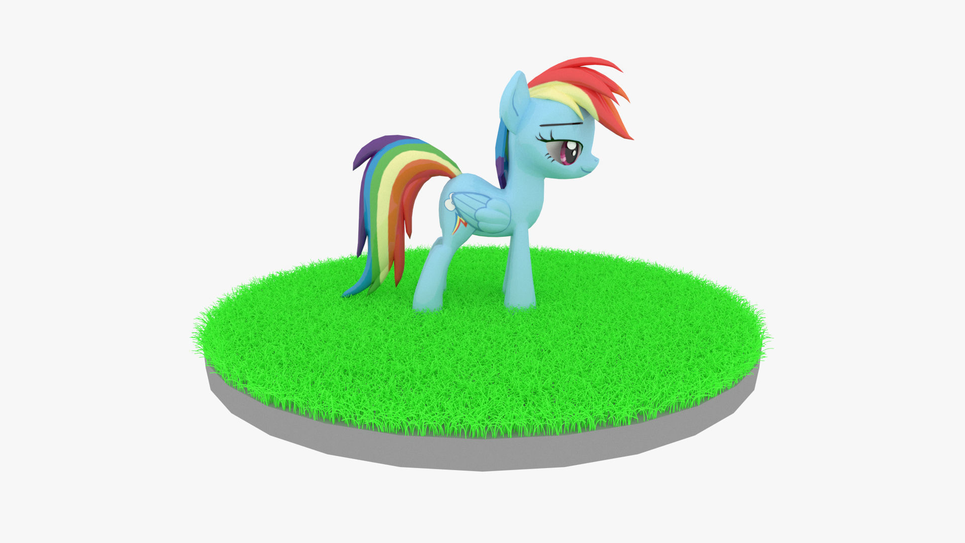3D model Cartoon Rainbow Pony Rigged VR / AR / low-poly | CGTrader