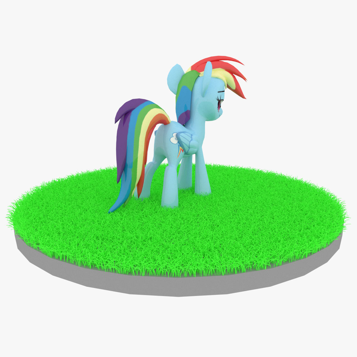 3D model Cartoon Rainbow Pony Rigged VR / AR / low-poly | CGTrader