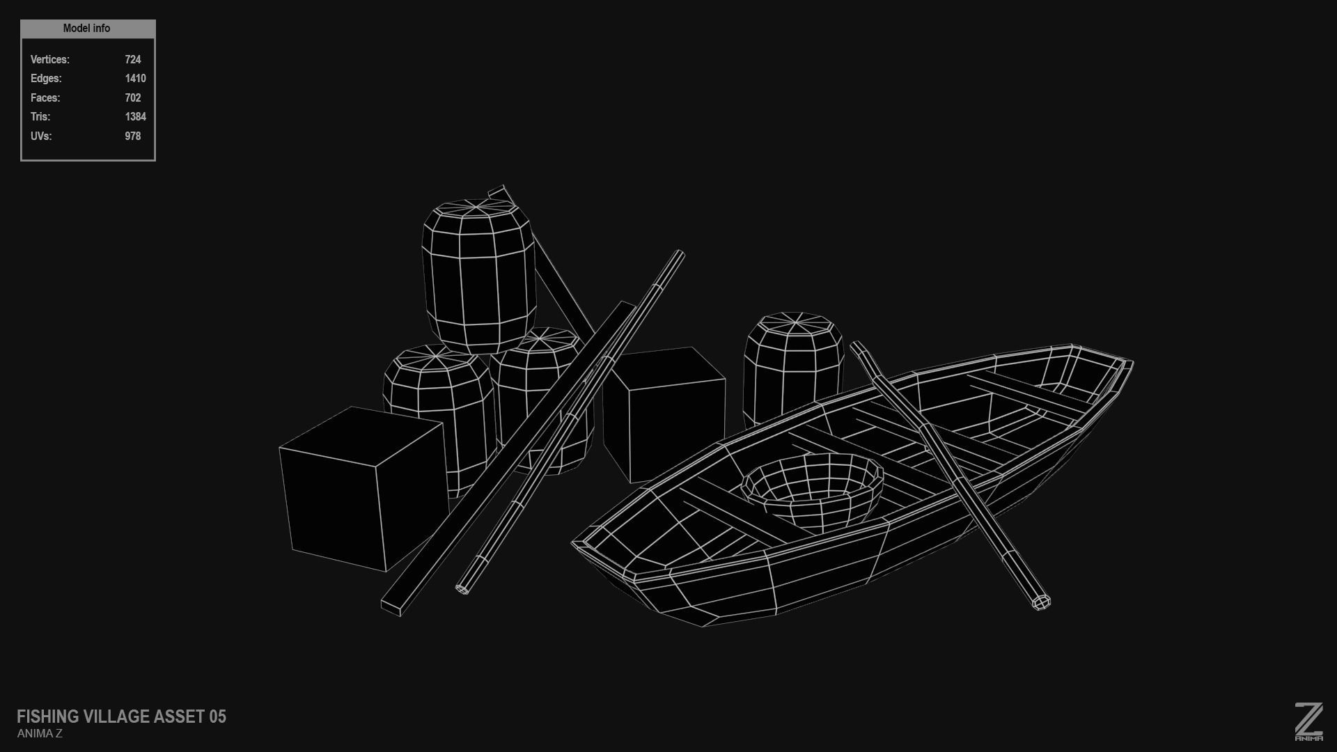 3D model Fishing village asset 05 VR / AR / low-poly | CGTrader