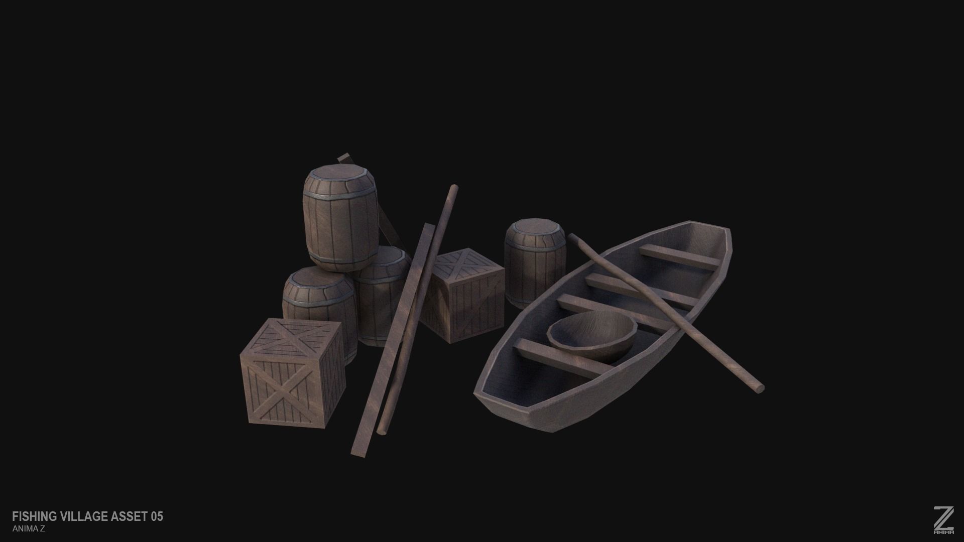 3D model Fishing village asset 05 VR / AR / low-poly | CGTrader