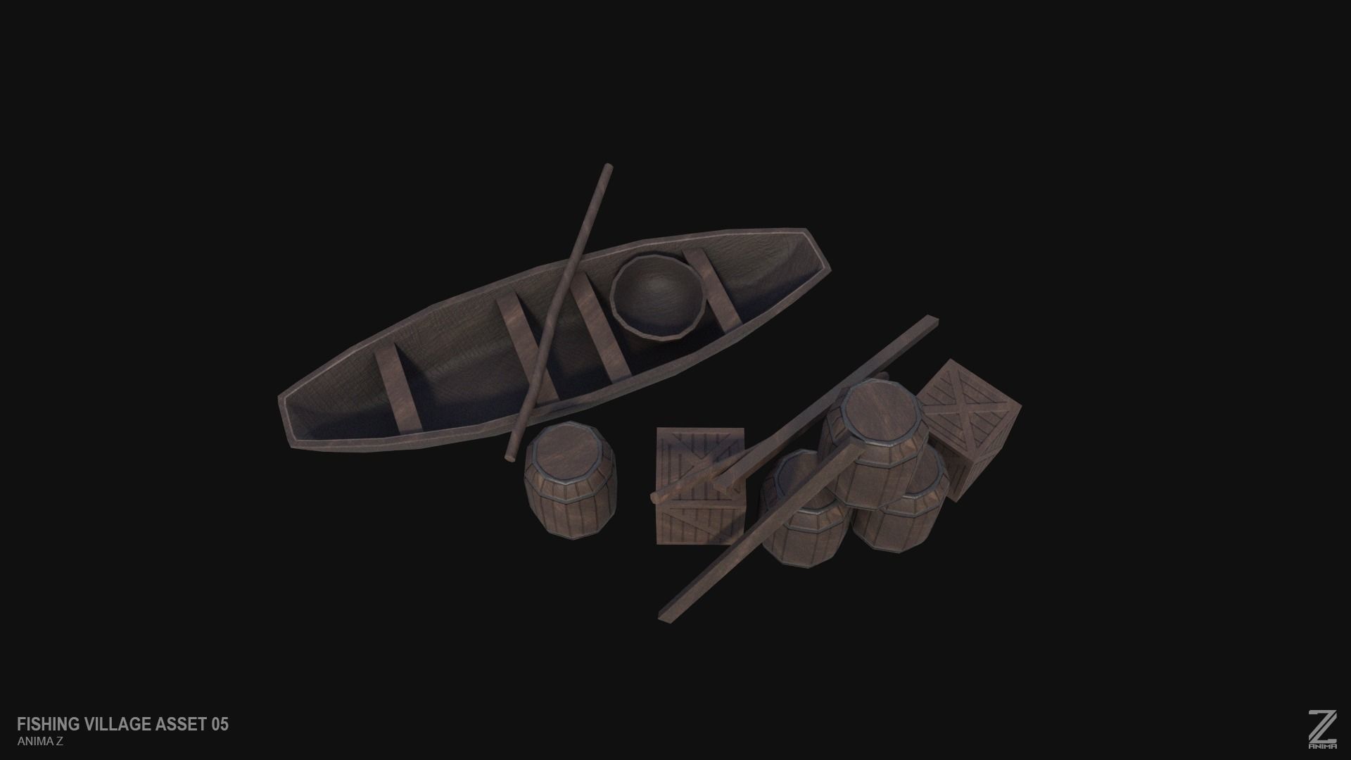 3D model Fishing village asset 05 VR / AR / low-poly | CGTrader