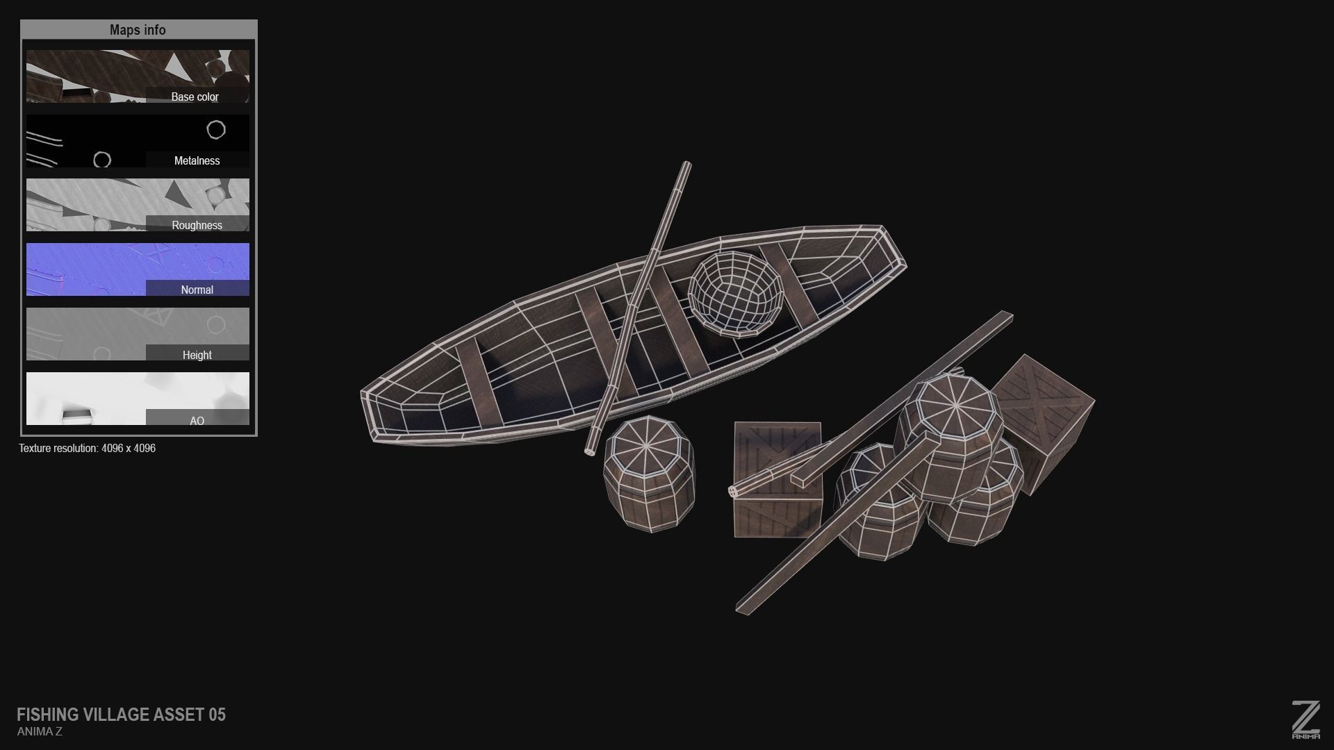 3D model Fishing village asset 05 VR / AR / low-poly | CGTrader