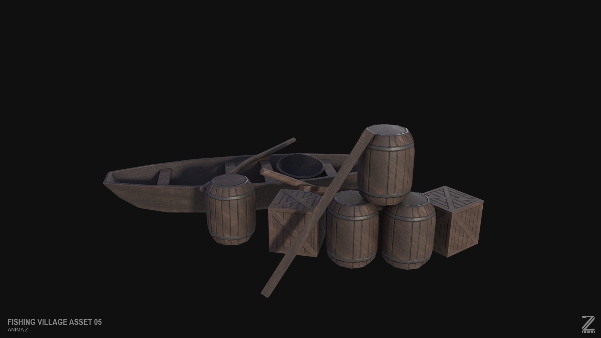 3D model Fishing village asset 05 VR / AR / low-poly | CGTrader
