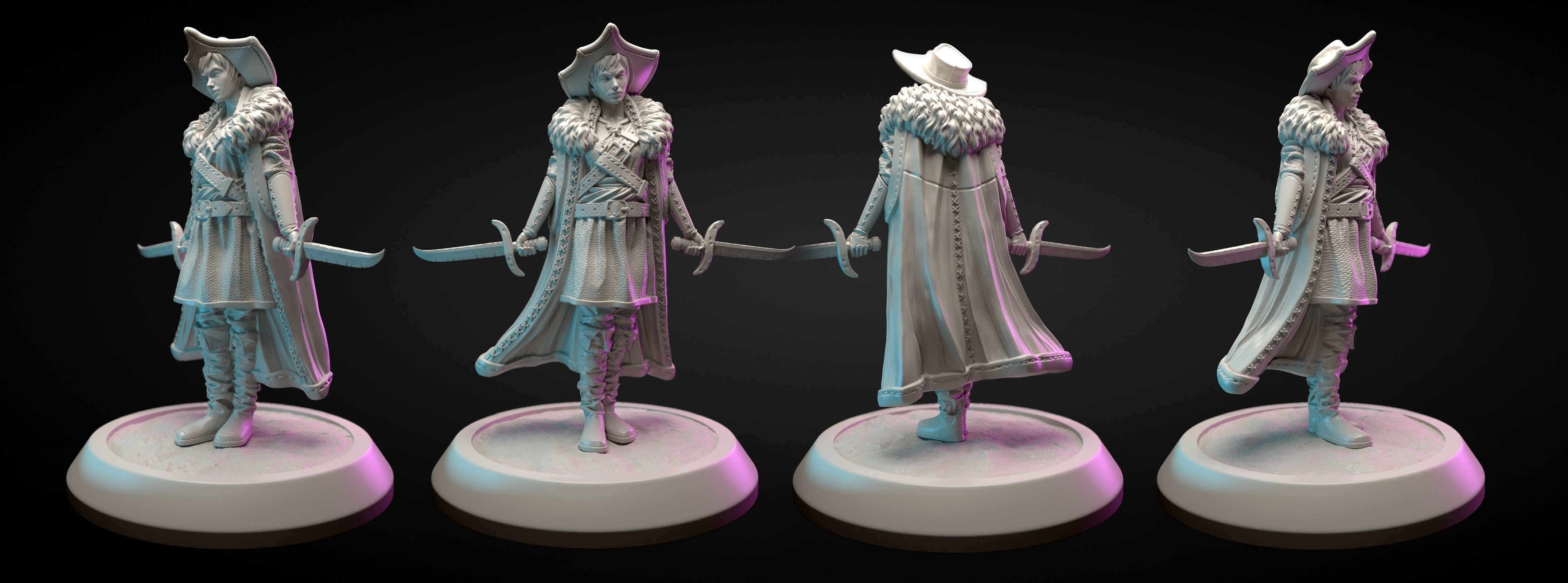 Lady sharp 3D model 3D printable | CGTrader