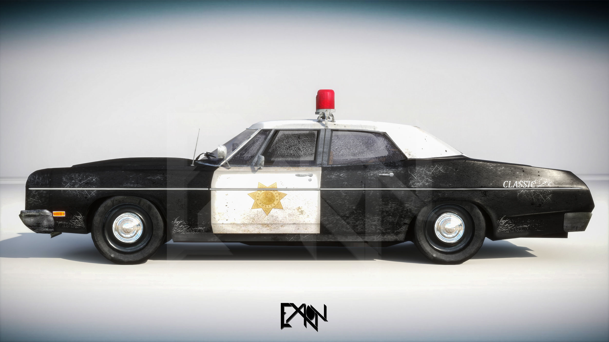 EXION Classic 70s Police Car 3D model | CGTrader