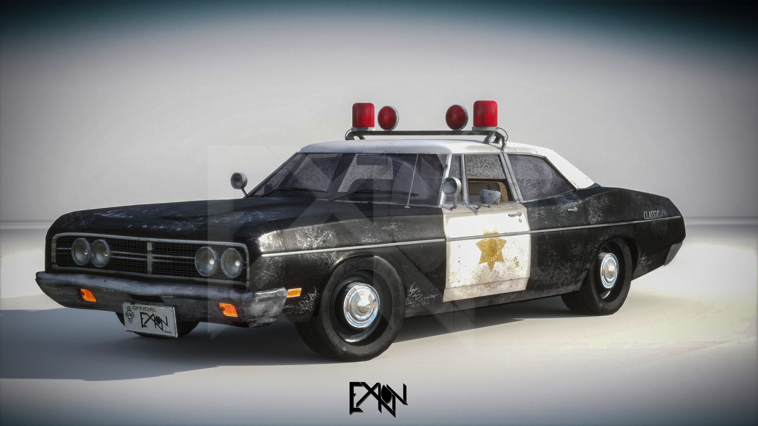 EXION Classic 70s Police Car 3D model | CGTrader
