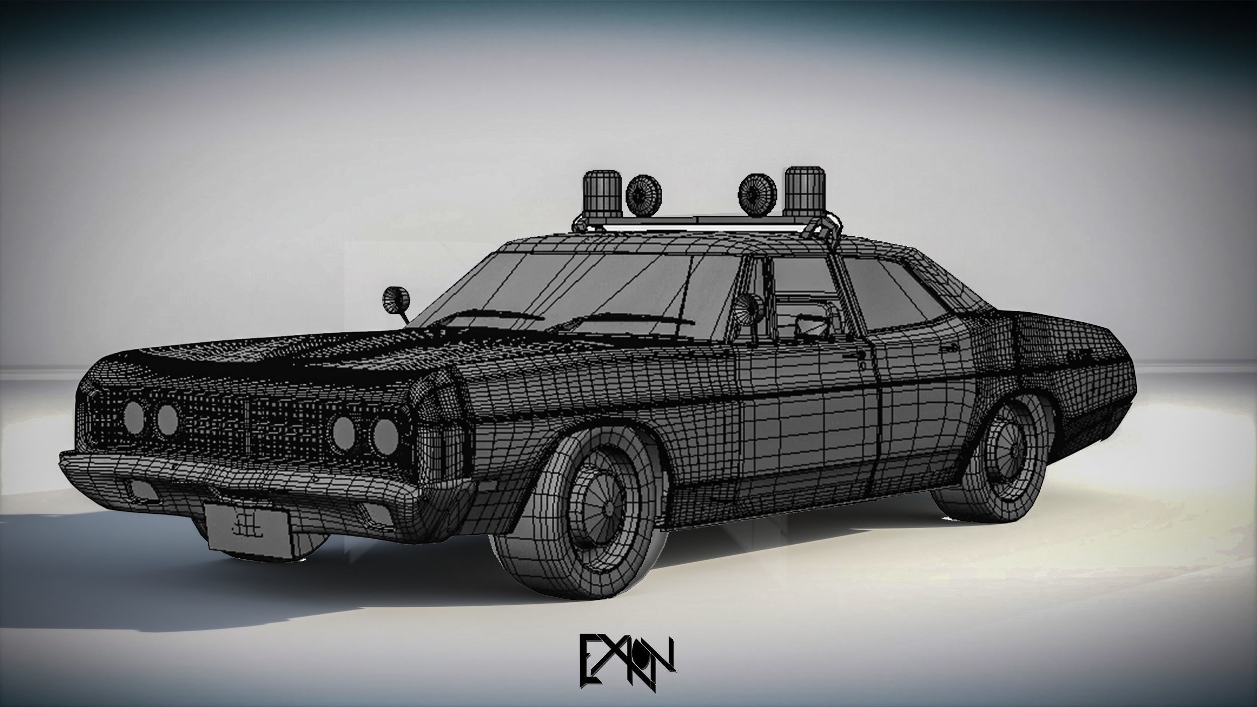 EXION Classic 70s Police Car 3D model | CGTrader
