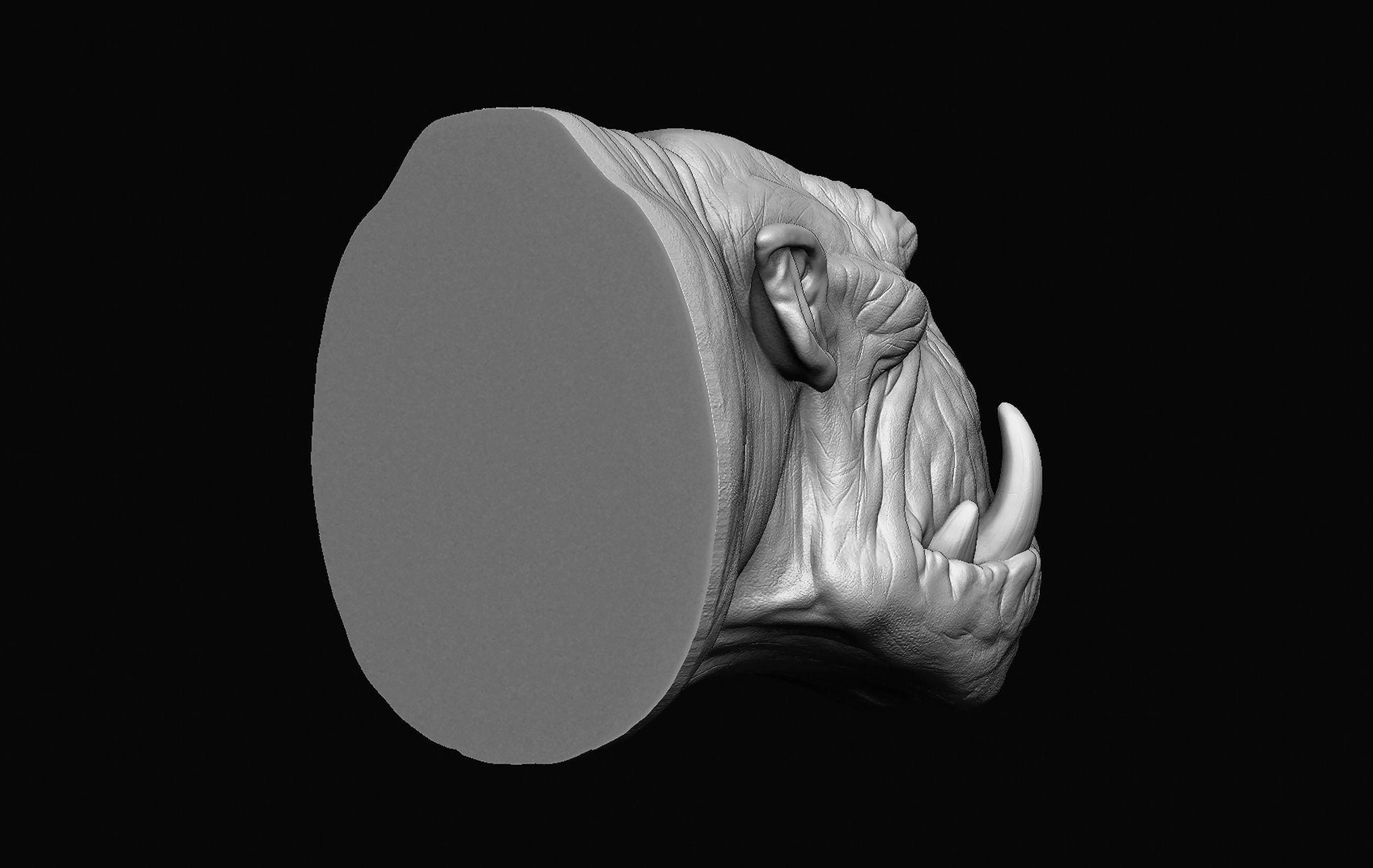 Grumpy Orc Head 3D model 3D printable | CGTrader