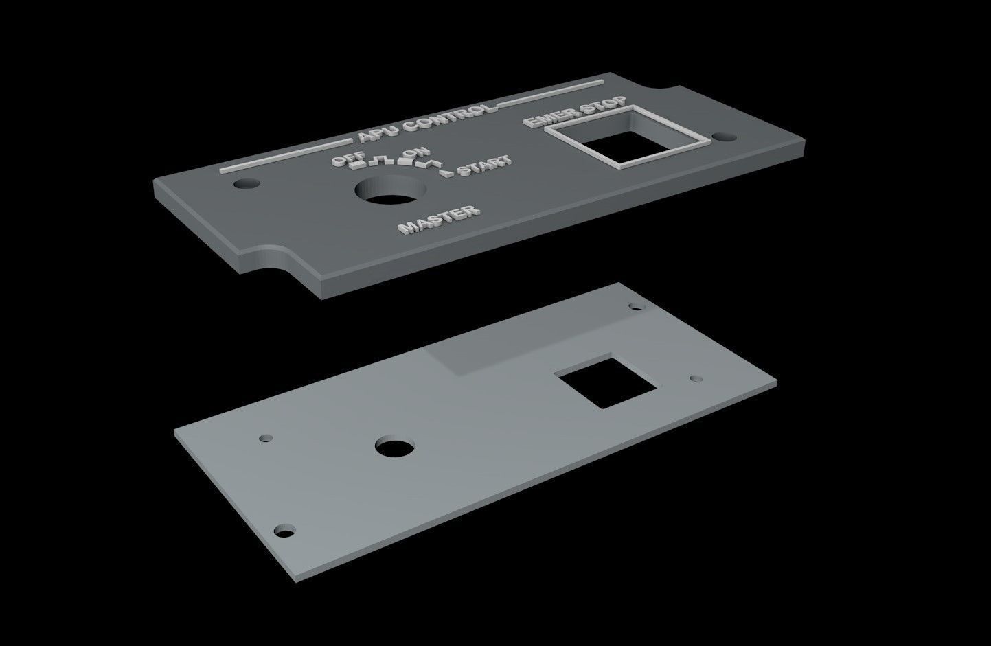 EMBRAER E1 OVERHEAD - APU CONTROL PANEL 3D model 3D printable | CGTrader