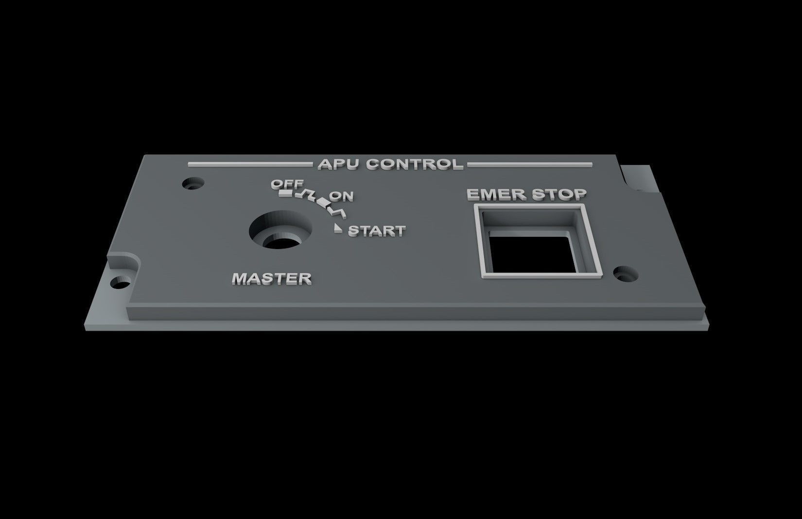 EMBRAER E1 OVERHEAD - APU CONTROL PANEL 3D model 3D printable | CGTrader