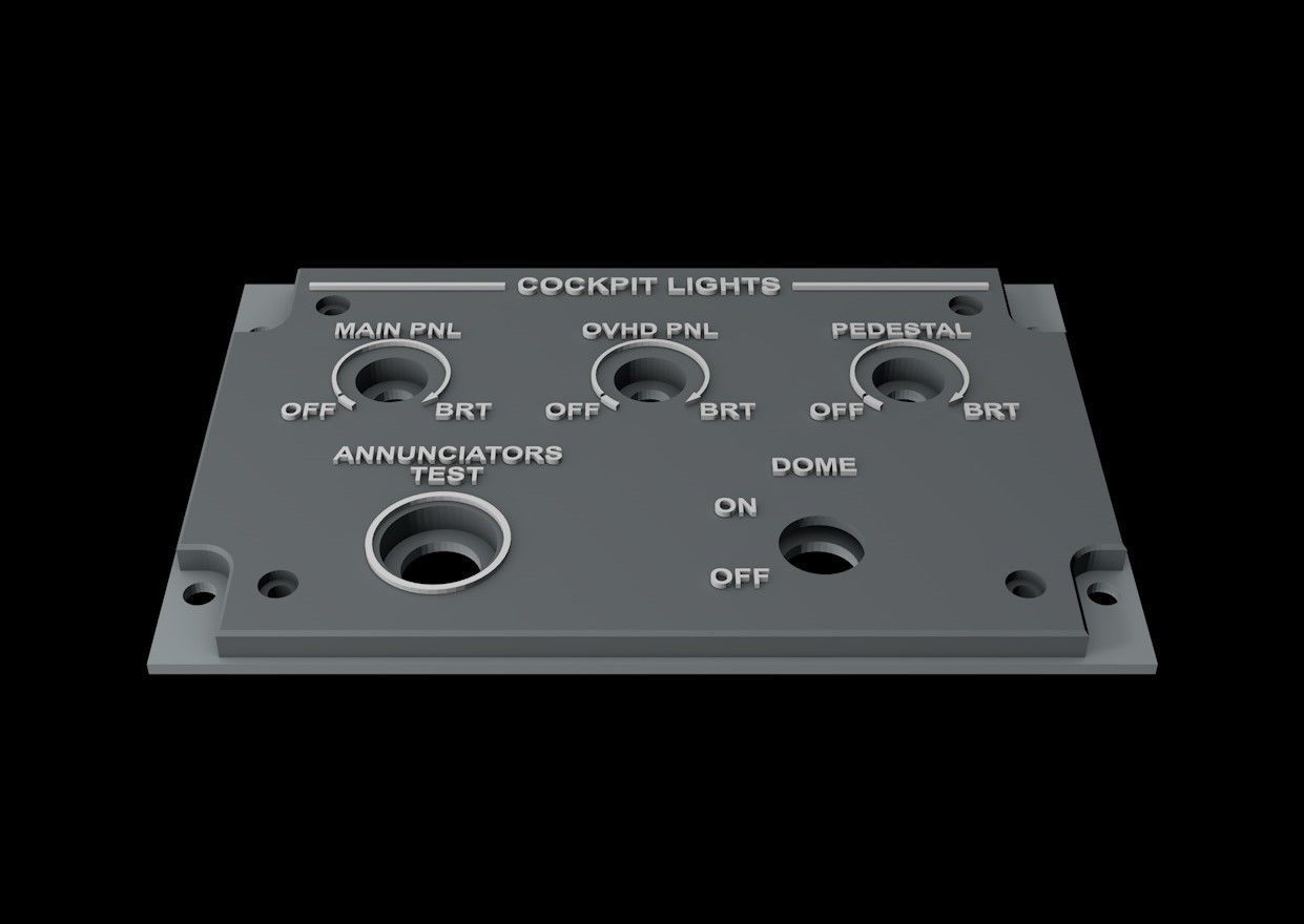 EMBRAER E1 OVERHEAD - COCKPIT LIGHTS PANEL 3D model 3D printable | CGTrader