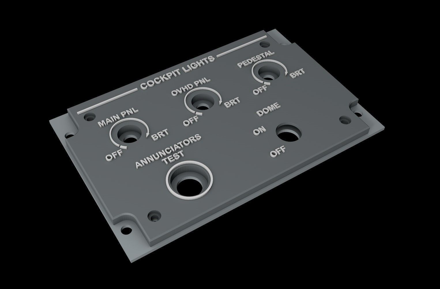 EMBRAER E1 OVERHEAD - COCKPIT LIGHTS PANEL 3D model 3D printable | CGTrader