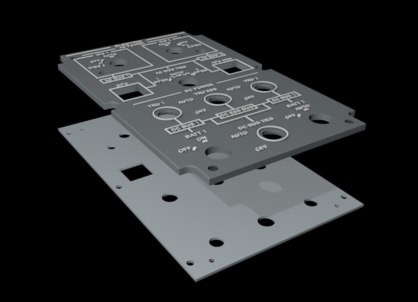 EMBRAER E1 OVERHEAD - ELECTRIC PANEL 3D model 3D printable | CGTrader