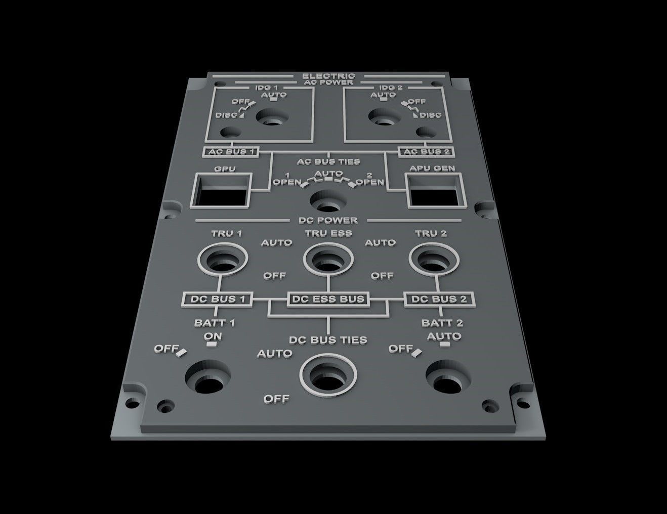 EMBRAER E1 OVERHEAD - ELECTRIC PANEL 3D model 3D printable | CGTrader