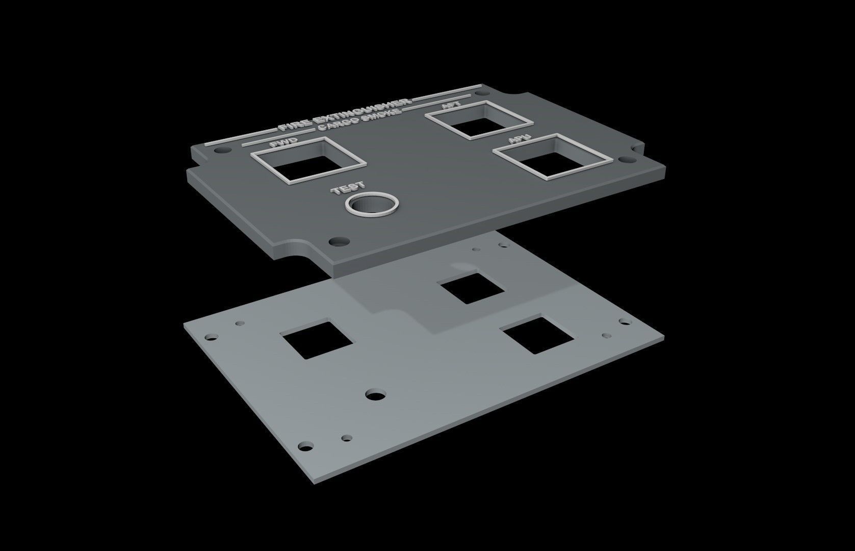 EMBRAER E1 OVERHEAD - FIRE EXTINGUISHER PANEL 3D model 3D printable ...