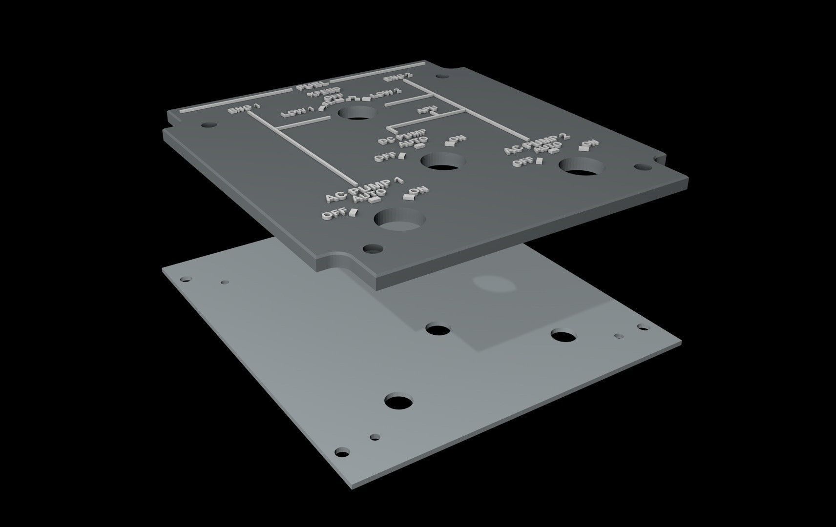 EMBRAER E1 OVERHEAD - FUEL PANEL 3D model 3D printable | CGTrader
