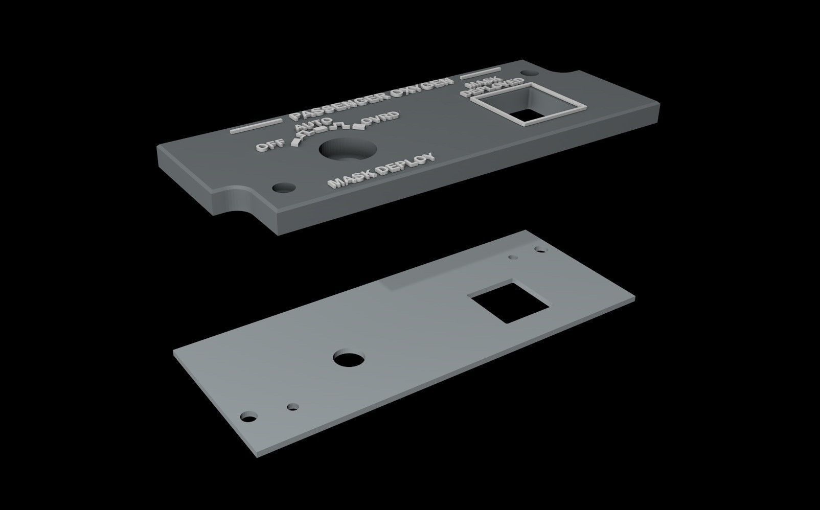EMBRAER E1 OVERHEAD - PASSENGER OXYGEN PANEL 3D model 3D printable ...