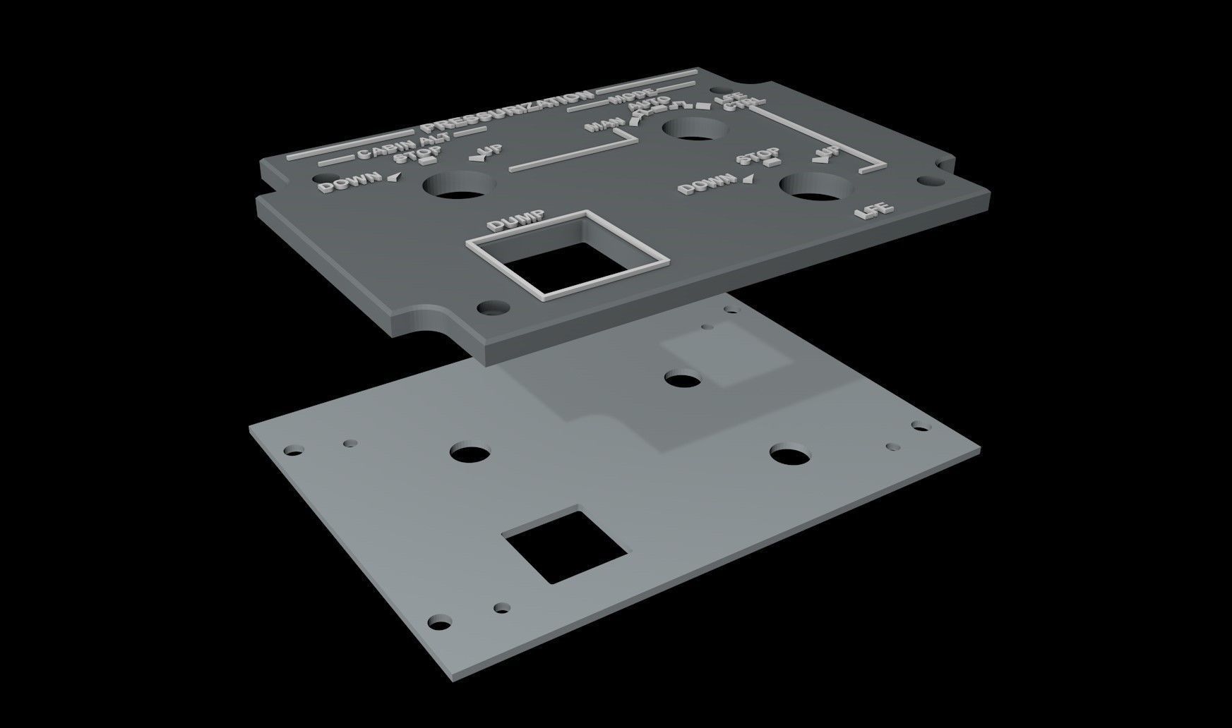 EMBRAER E1 OVERHEAD - PRESSURIZATION PANEL 3D model 3D printable | CGTrader