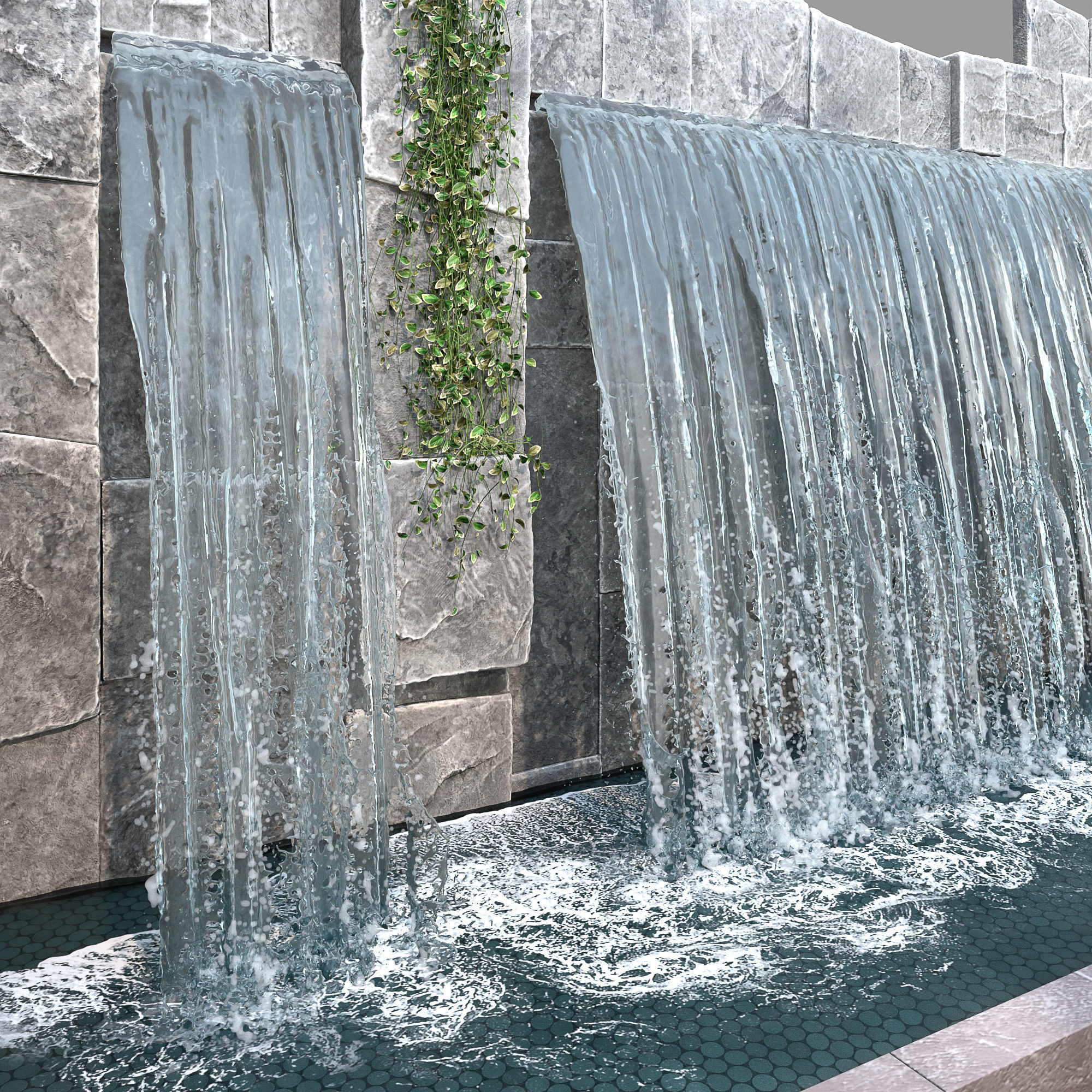 Large waterfall 1 3D model | CGTrader