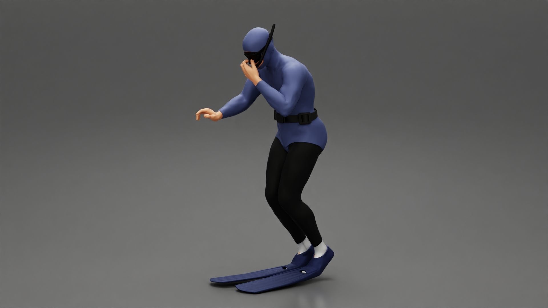Scuba diver jumping from the boat in water 3D model 3D printable | CGTrader
