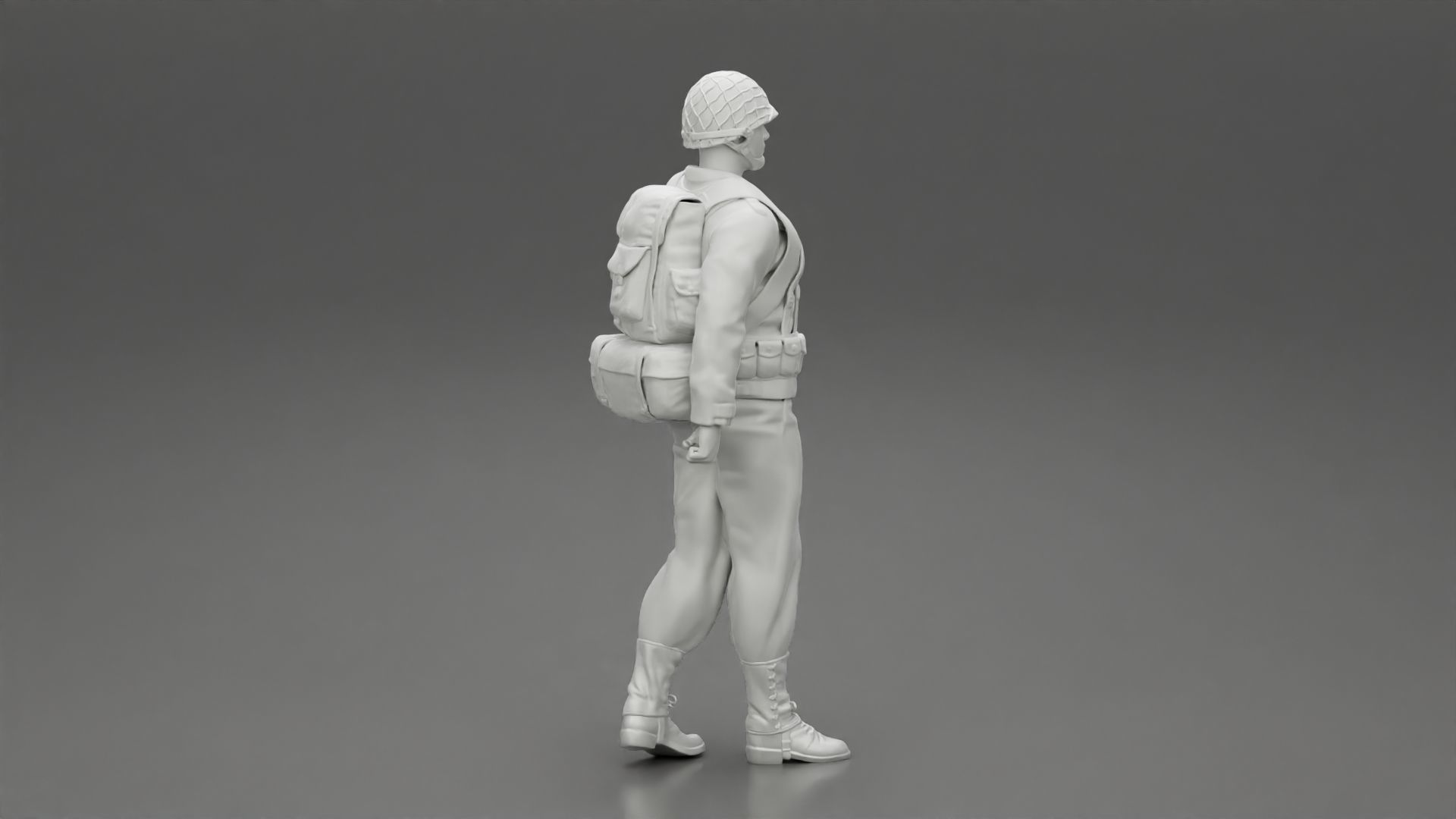 Soldier carrying a backpack 3D model 3D printable | CGTrader