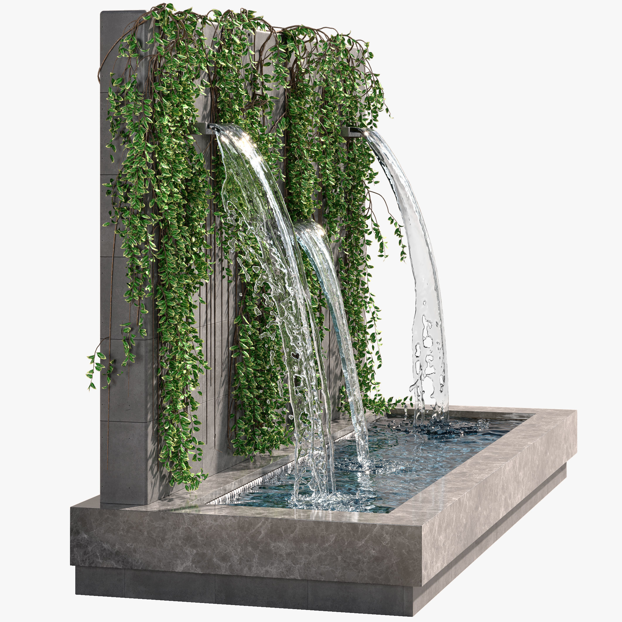 Waterfalls with ivy 3D model | CGTrader