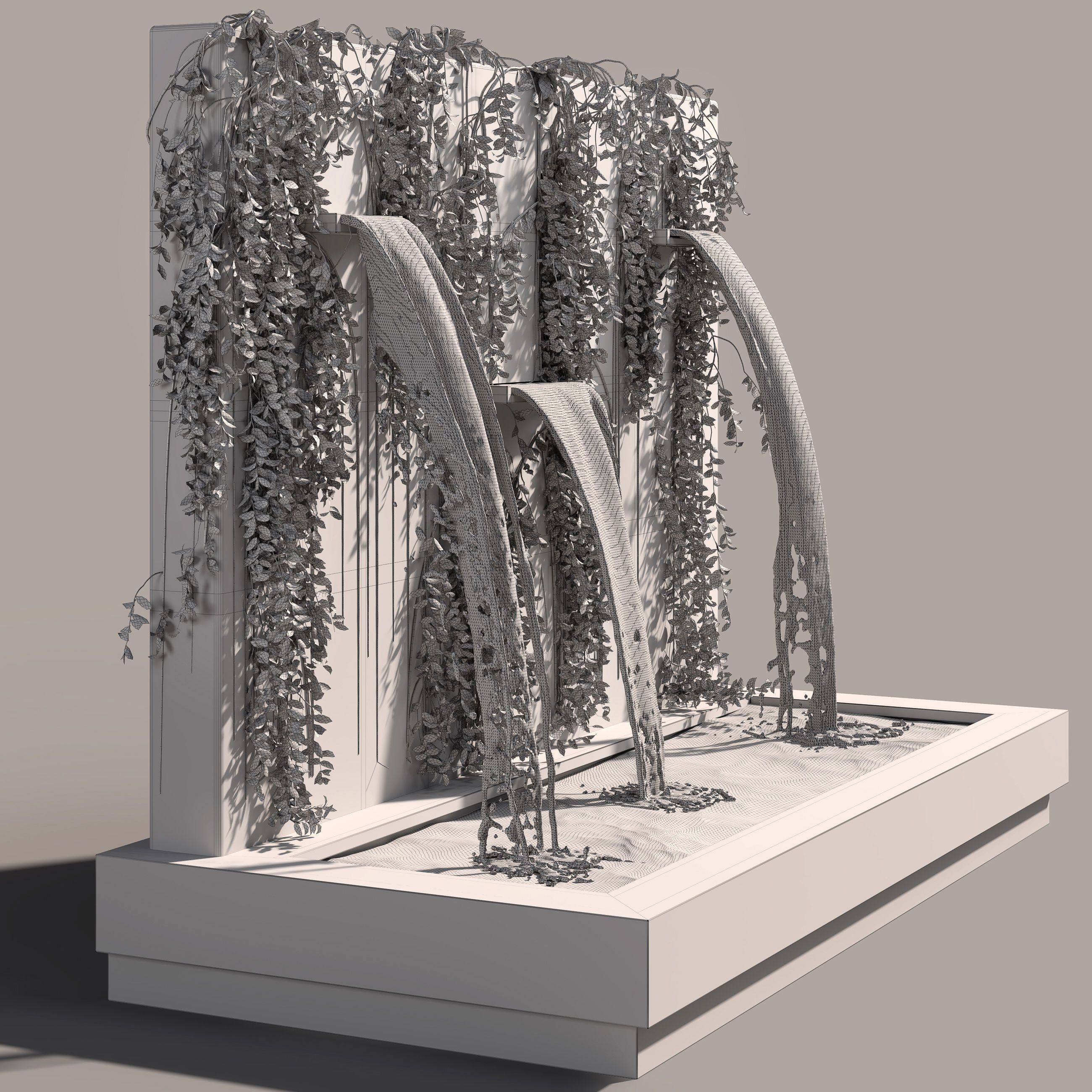 Waterfalls with ivy 3D model | CGTrader