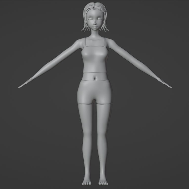 Miyu - Cartoon Cute Girl 3D model rigged | CGTrader