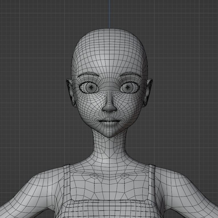 Miyu - Cartoon Cute Girl 3D model rigged | CGTrader