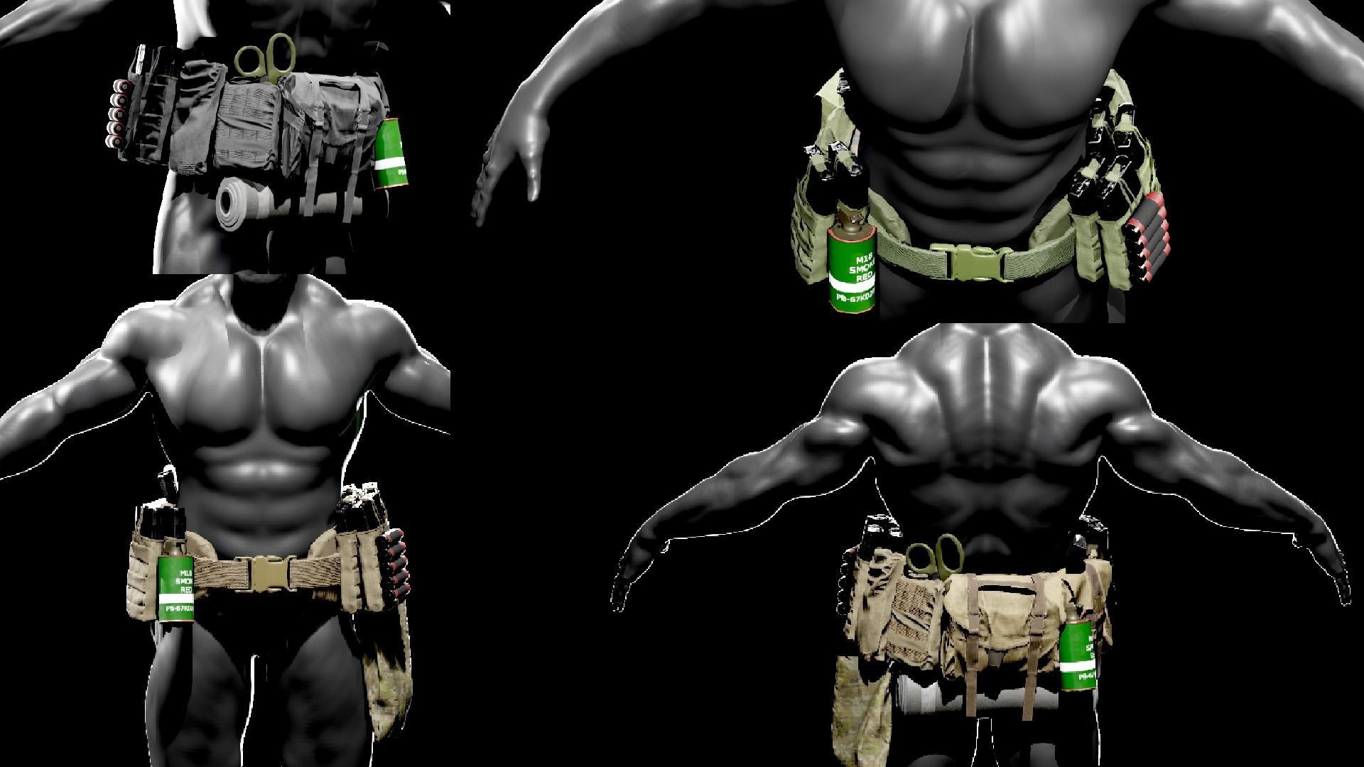 3D model MILITARY Game Ready Belt Low-poly 3D model Low-poly 3D model ...