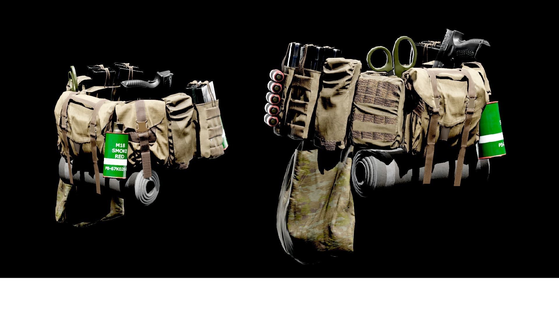 3D model MILITARY Game Ready Belt Low-poly 3D model Low-poly 3D model ...