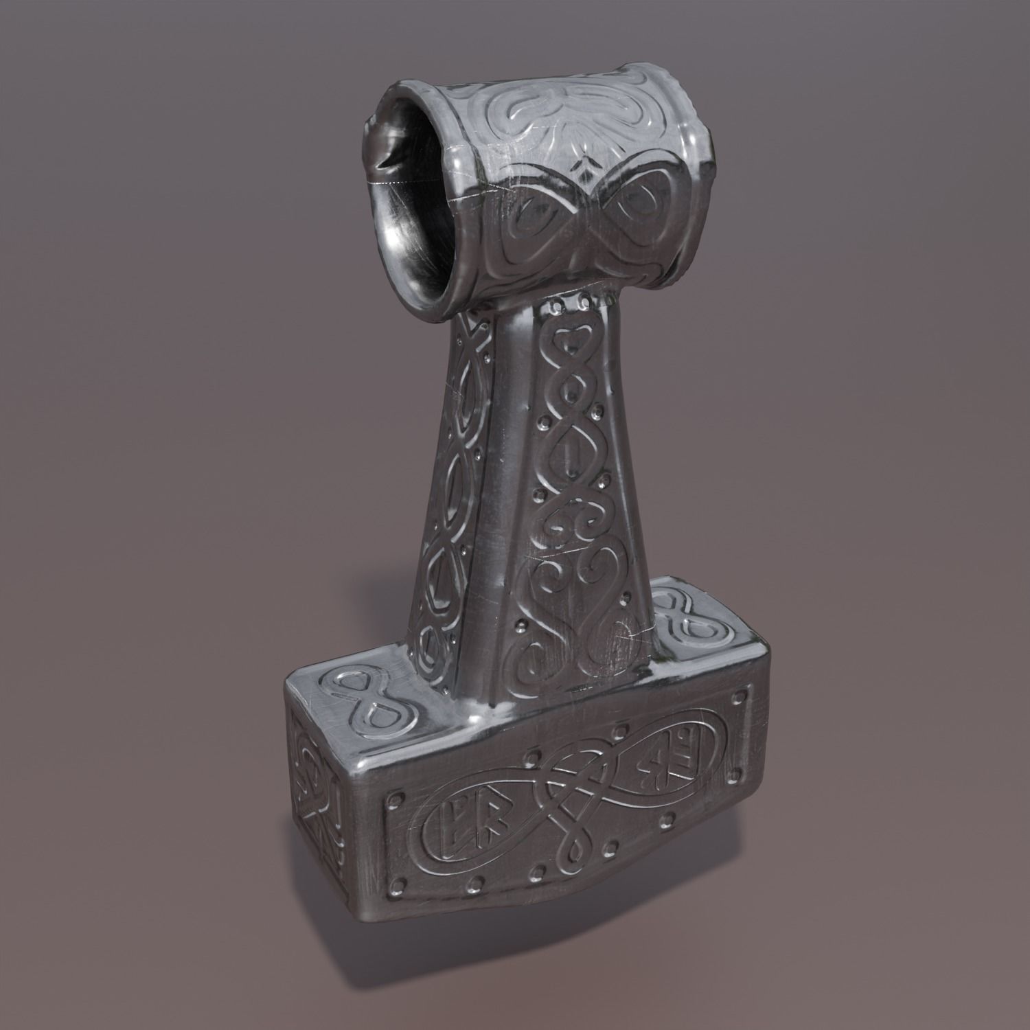 3D model Mjolnir hammer necklace VR / AR / low-poly | CGTrader