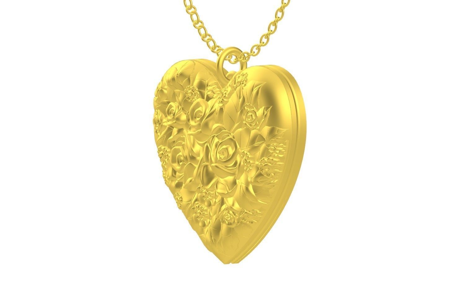 Heart Rose Valentine Locket Pendant Design 3D model 3D printable | CGTrader