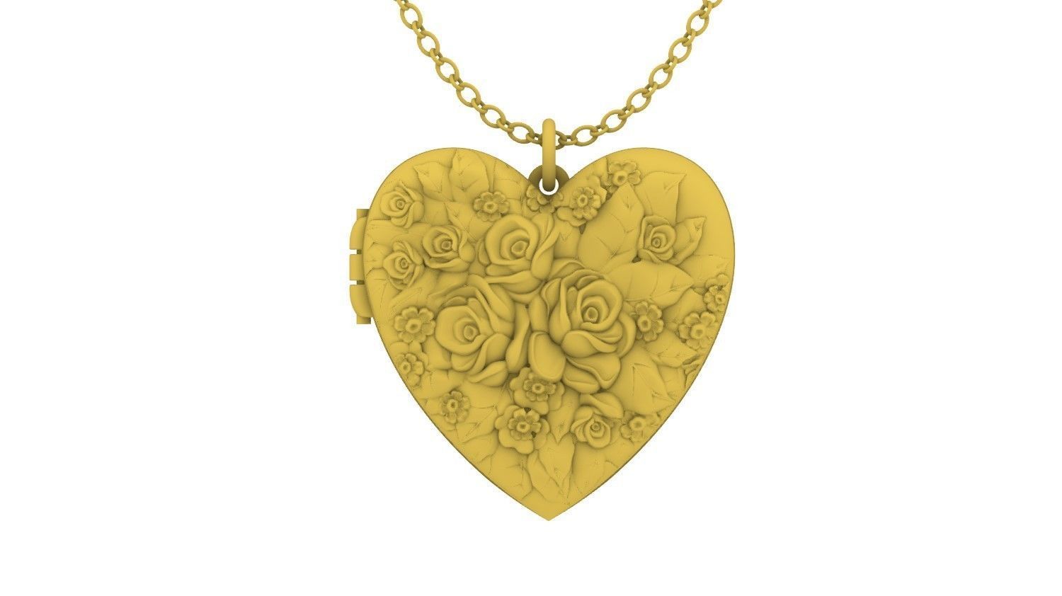 Heart Rose Valentine Locket Pendant Design 3D model 3D printable | CGTrader