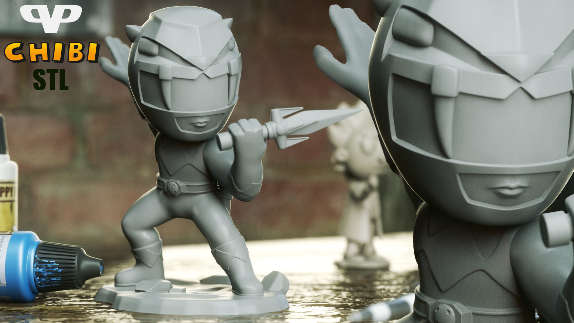 Yellow Ranger Chibi STL for 3D Printing ChibiSTL 3DXM 3D model 3D ...