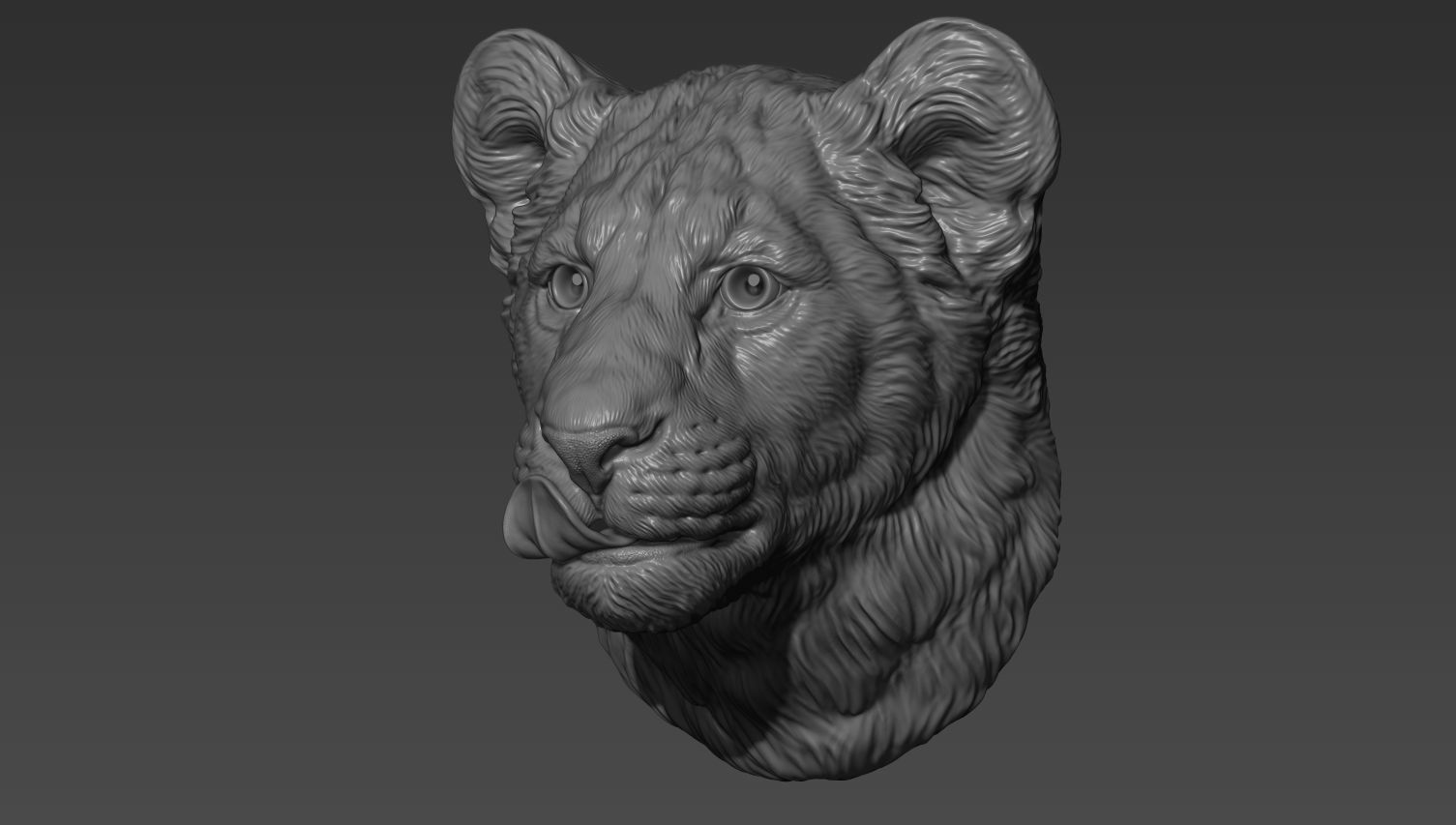 Lion cub head 3D model 3D printable | CGTrader