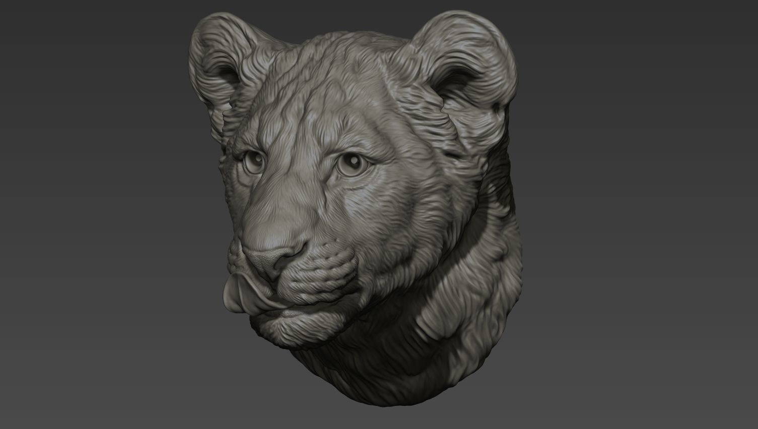 Lion cub head 3D model 3D printable | CGTrader