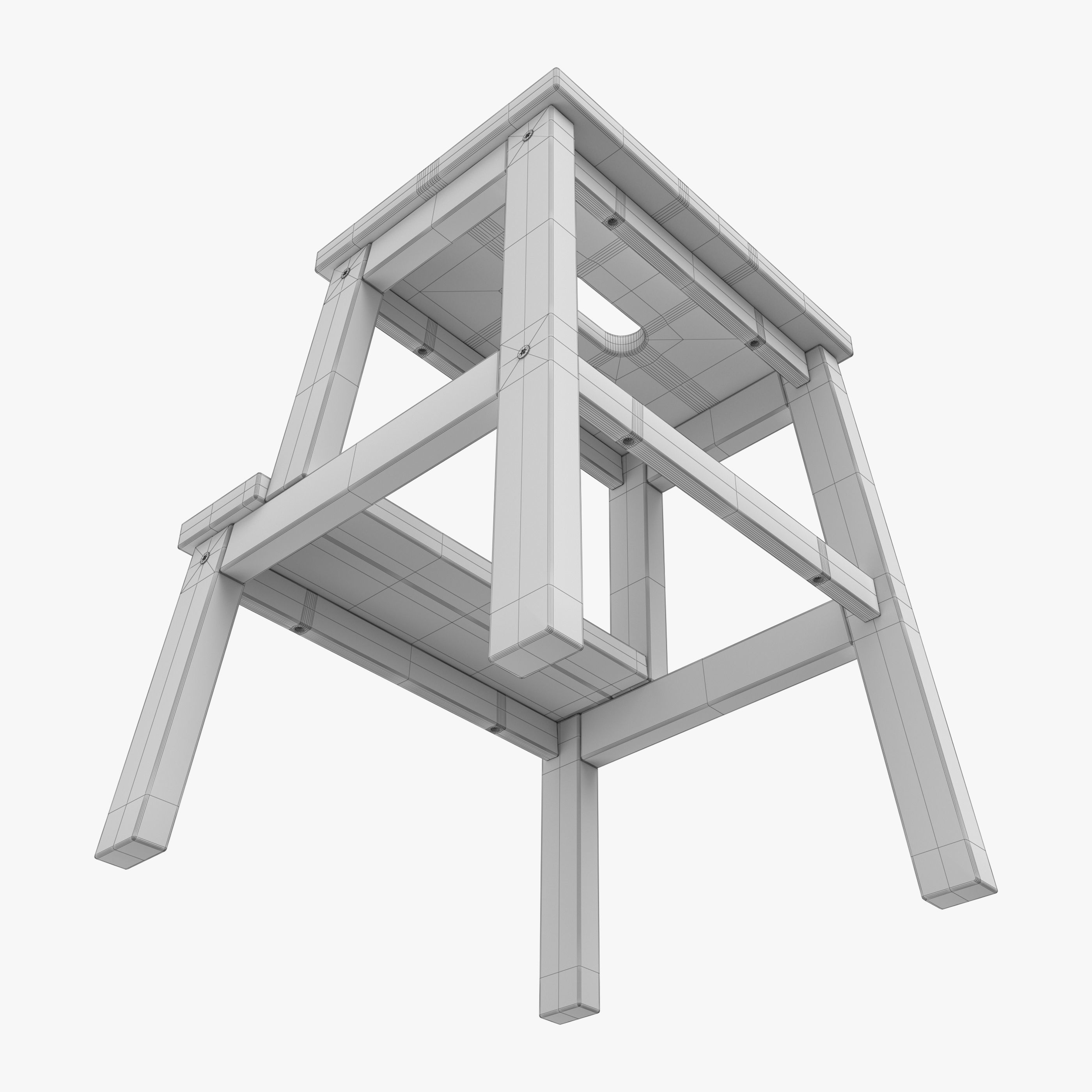 Ikea BEKVAM Step stool black white wooden by Nike Karlsson 3D model ...