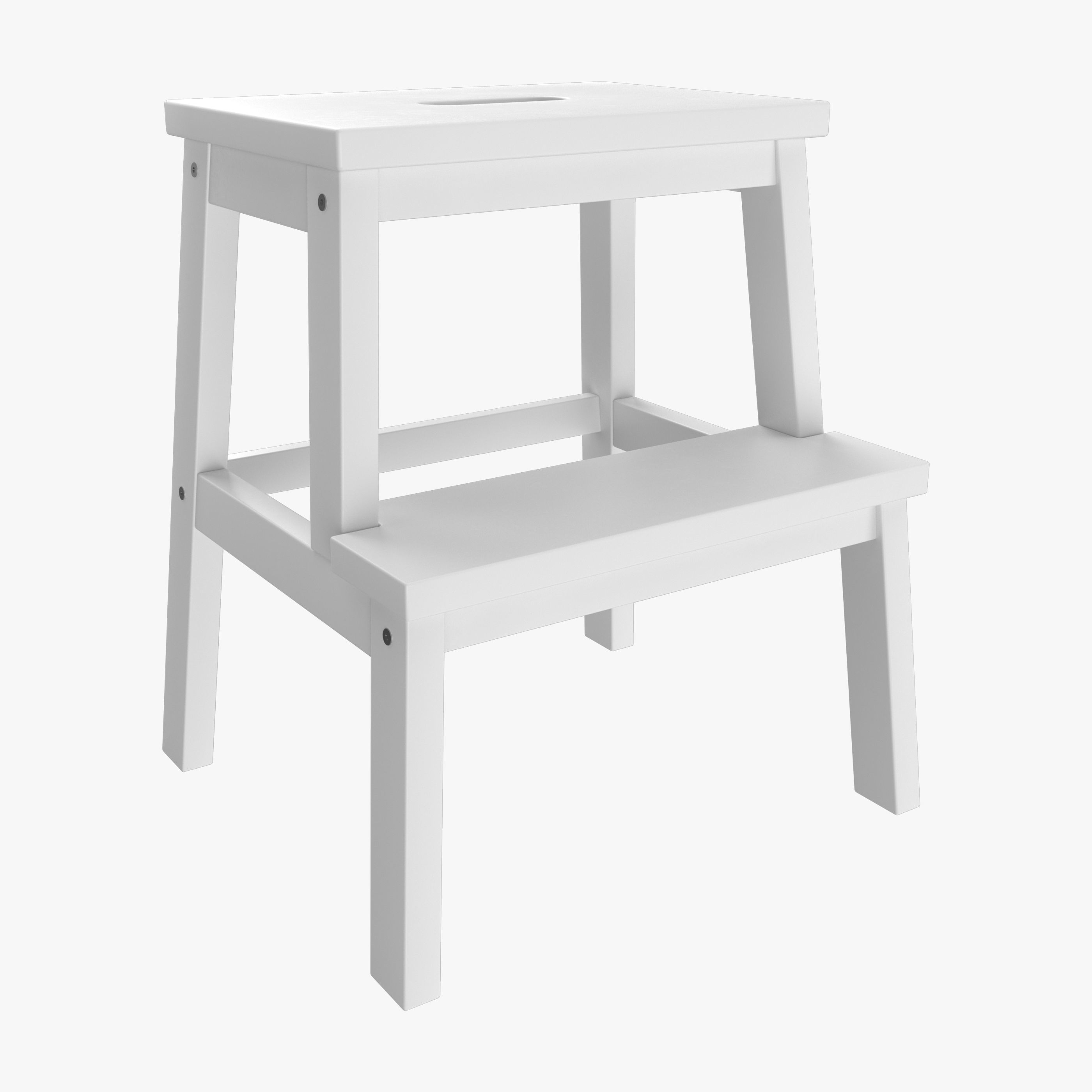 Ikea BEKVAM Step stool black white wooden by Nike Karlsson 3D model ...